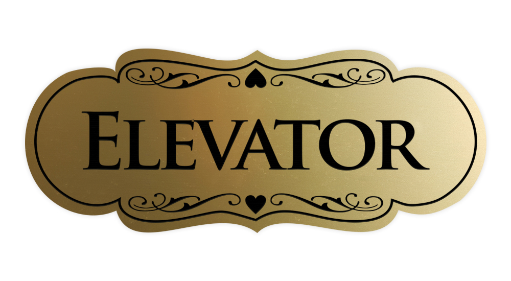 Signs ByLITA Designer Elevator Sign (Brushed Gold) - Medium - Walmart.com