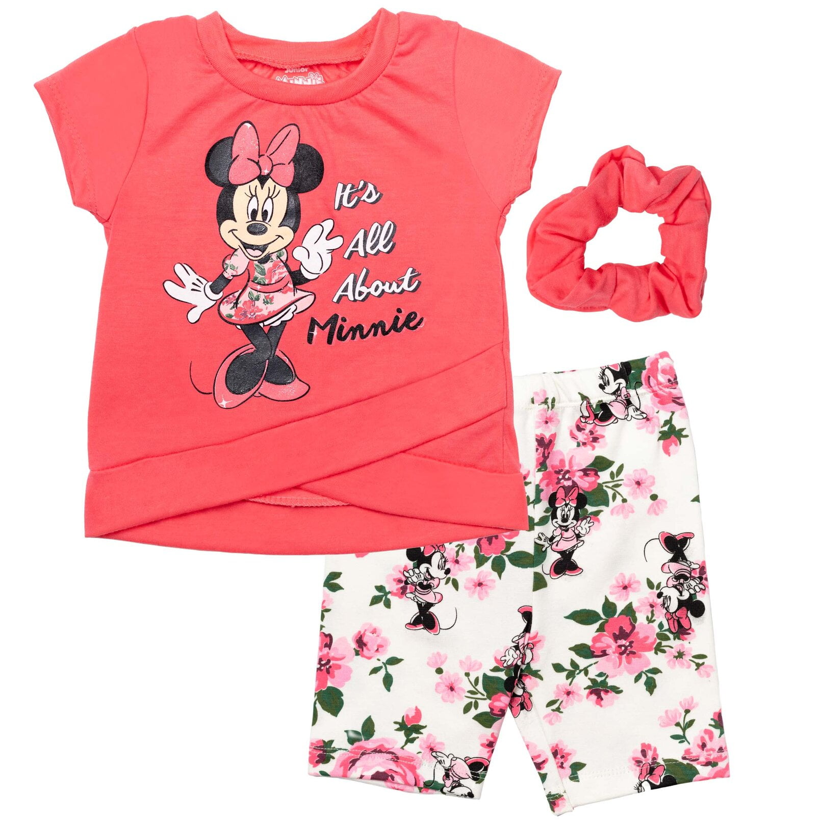 Disney Minnie Mouse Toddler Girls Crossover T Shirt Bike Shorts And disney-minnie-mouse-toddler-girls-crossover-t-shirt-bike-shorts-and