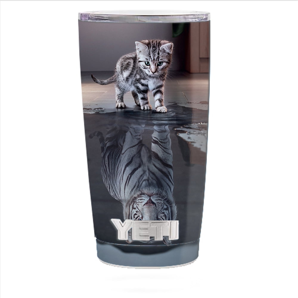 Skin Decal For Yeti 20 Oz Rambler Tumbler Cup / Kitten Reflection Of ...