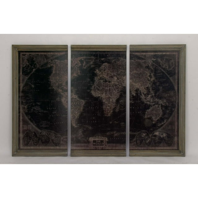 Assorted Antiqued World Map Wood Wall Panels, Set Of 3 - Walmart.com