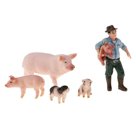 Simulation Farm Animal Models Toy Set, Realistic and 4 Pigs Action ...