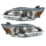 Labwork 2pcs Headlights Assembly Black Halogen Headlamp Housing Fit for ...