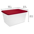 Sterilite 58 Quart Plastic Holiday Storage Box with Lid, Clear Base ...