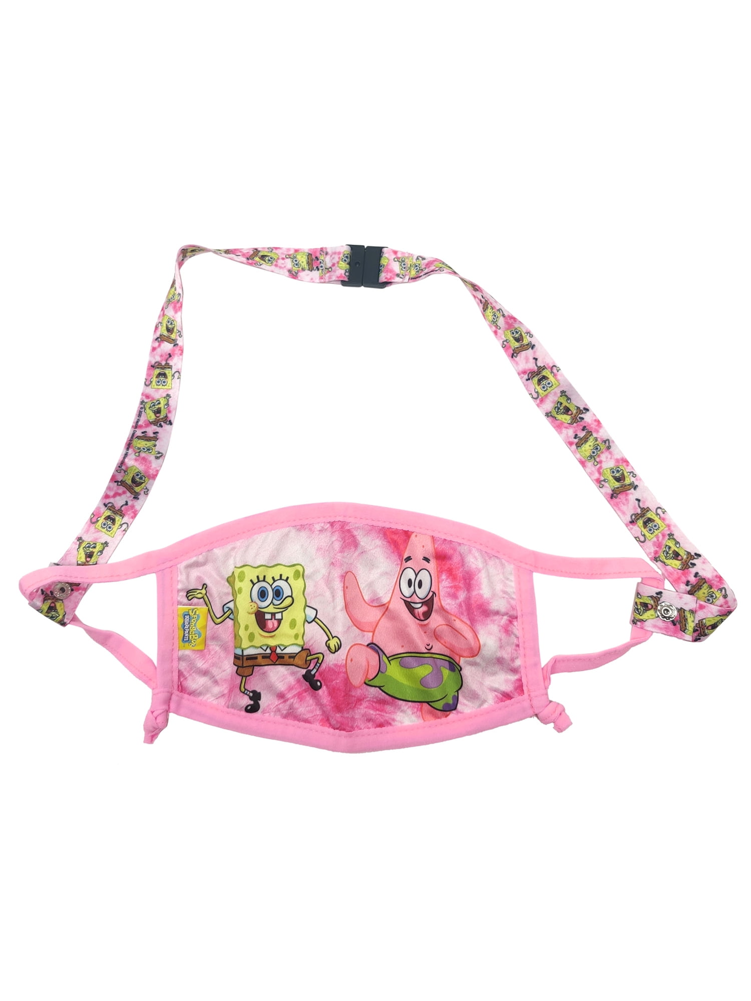 Kids Girls Spongebob Squarepants Reusable Face Mask Pink w/ Removable ...