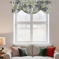 Black White Ginkgo Leaves Tie Up Valance Curtains Realistic Plant Green ...