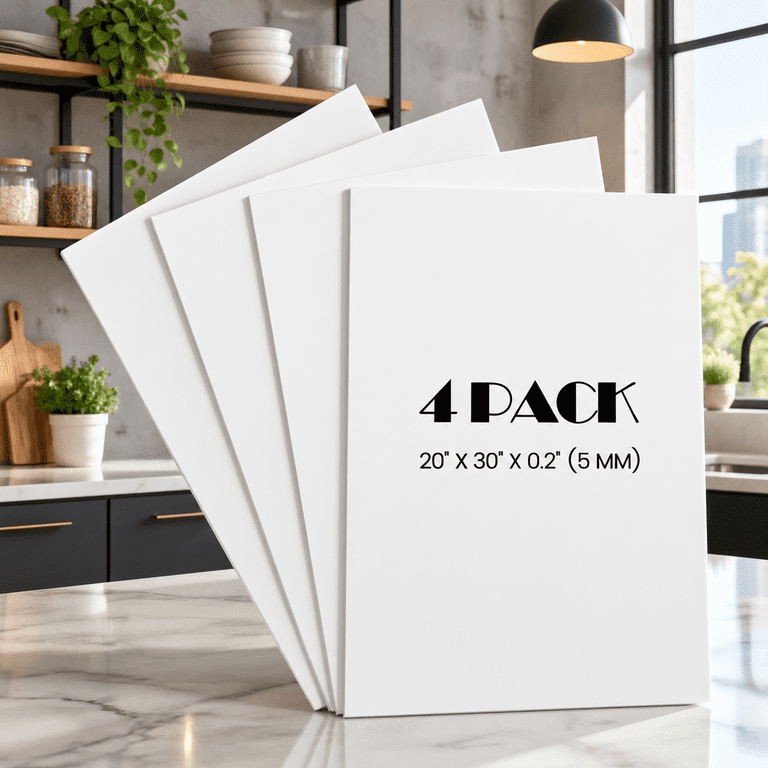4 Pack White Foam Board 20 x 30 Inch, 5mm Thick Acid-Free Core for Art ...