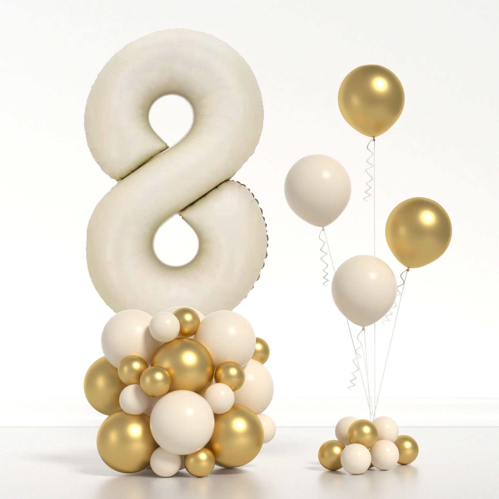 Honinda 40 Inch Large Size Number 8 Balloons Set with White Sand ...