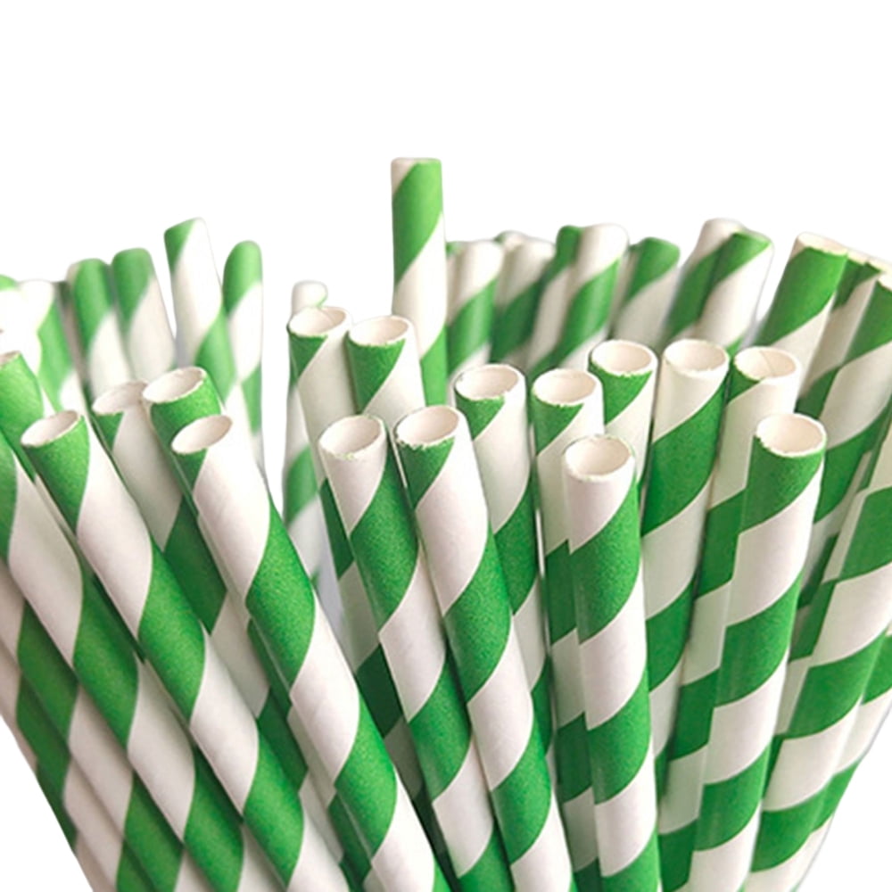 Biodegradable Paper Straws Rainbow Stripe Paper Straw for Juice Soda ...