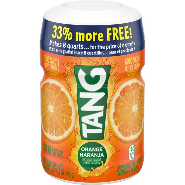 Tang Orange Naturally Flavored Powdered Soft Drink Mix, 18 oz Canister ...