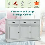 Gymax 3 Drawers Buffet Cabinet Sideboard Console Table Kitchen Storage ...