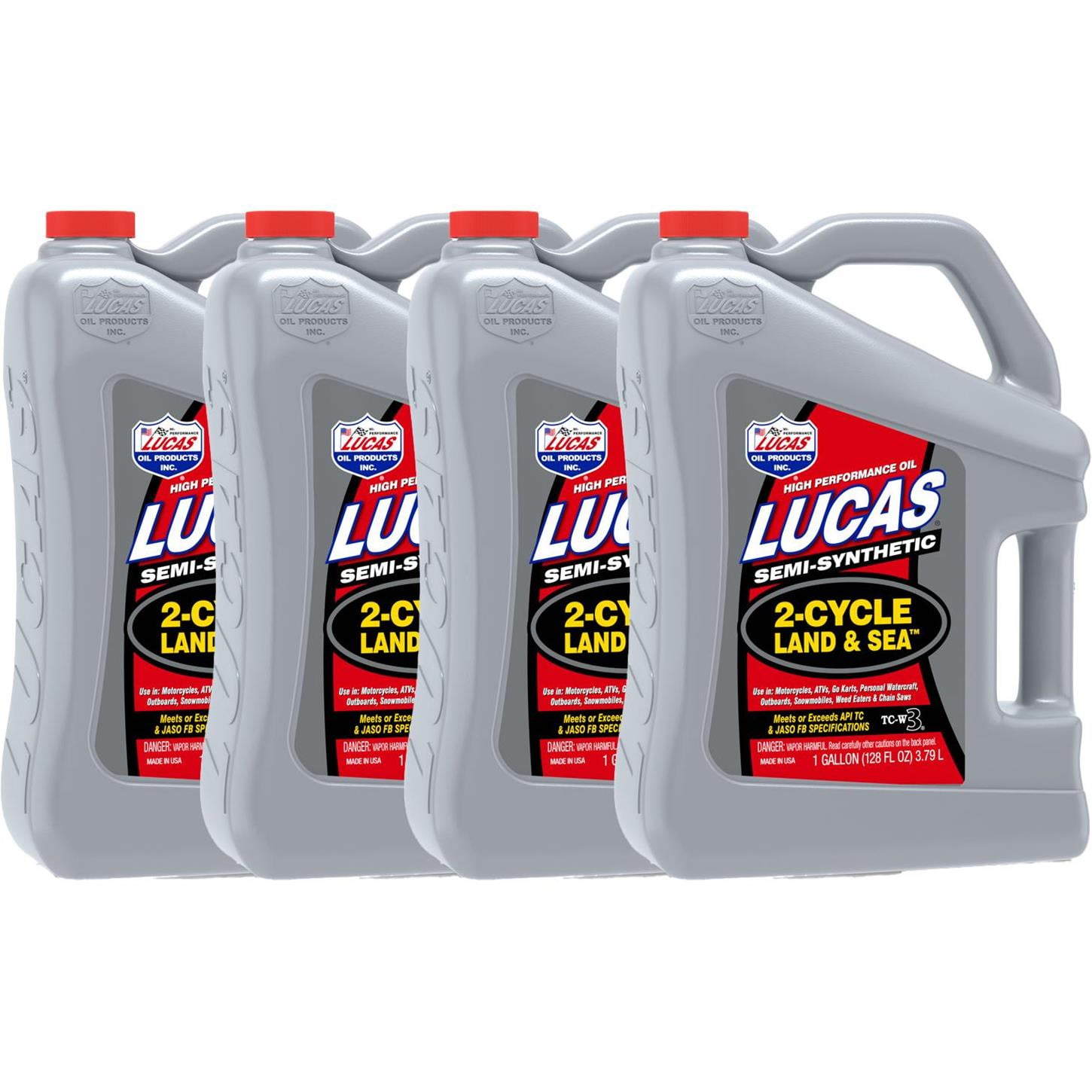 Lucas Oil 10557 Semi-Synthetic TC-W3 2-Cycle Land/Sea Oil, Case/4 ...