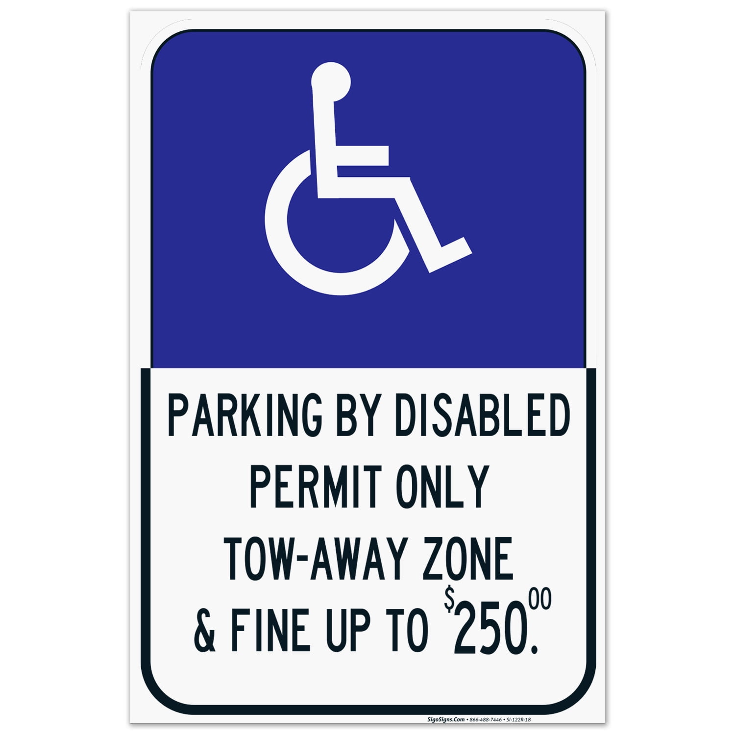 Florida Handicap Parking Sign, Parking by Permit Only, 24x36 Corrugated ...