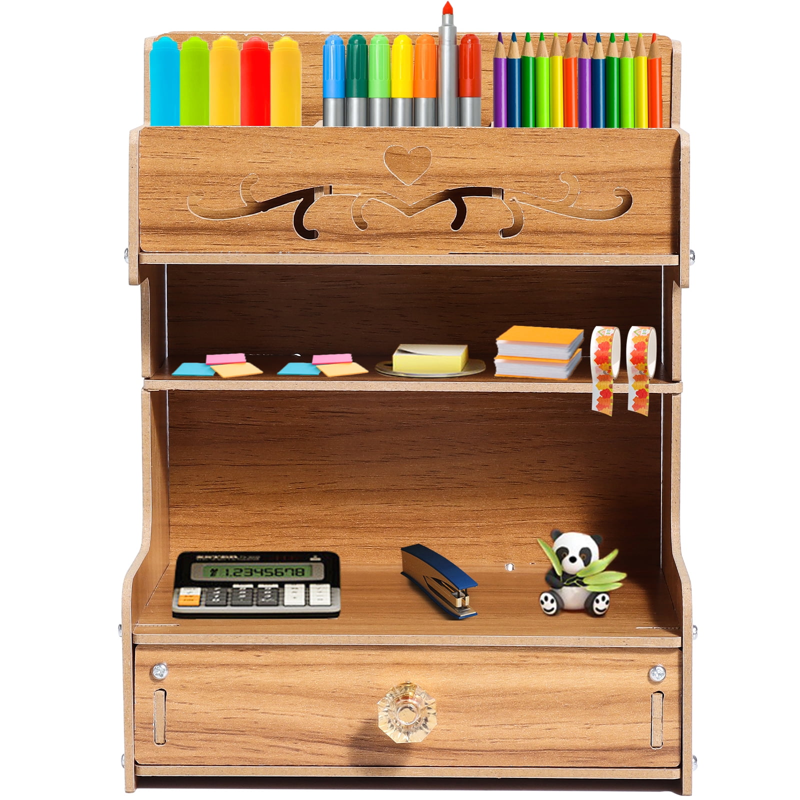 Buy Bamboo Pen Organizer Pen Holder Box Bamboo Desk Organiser Part ...