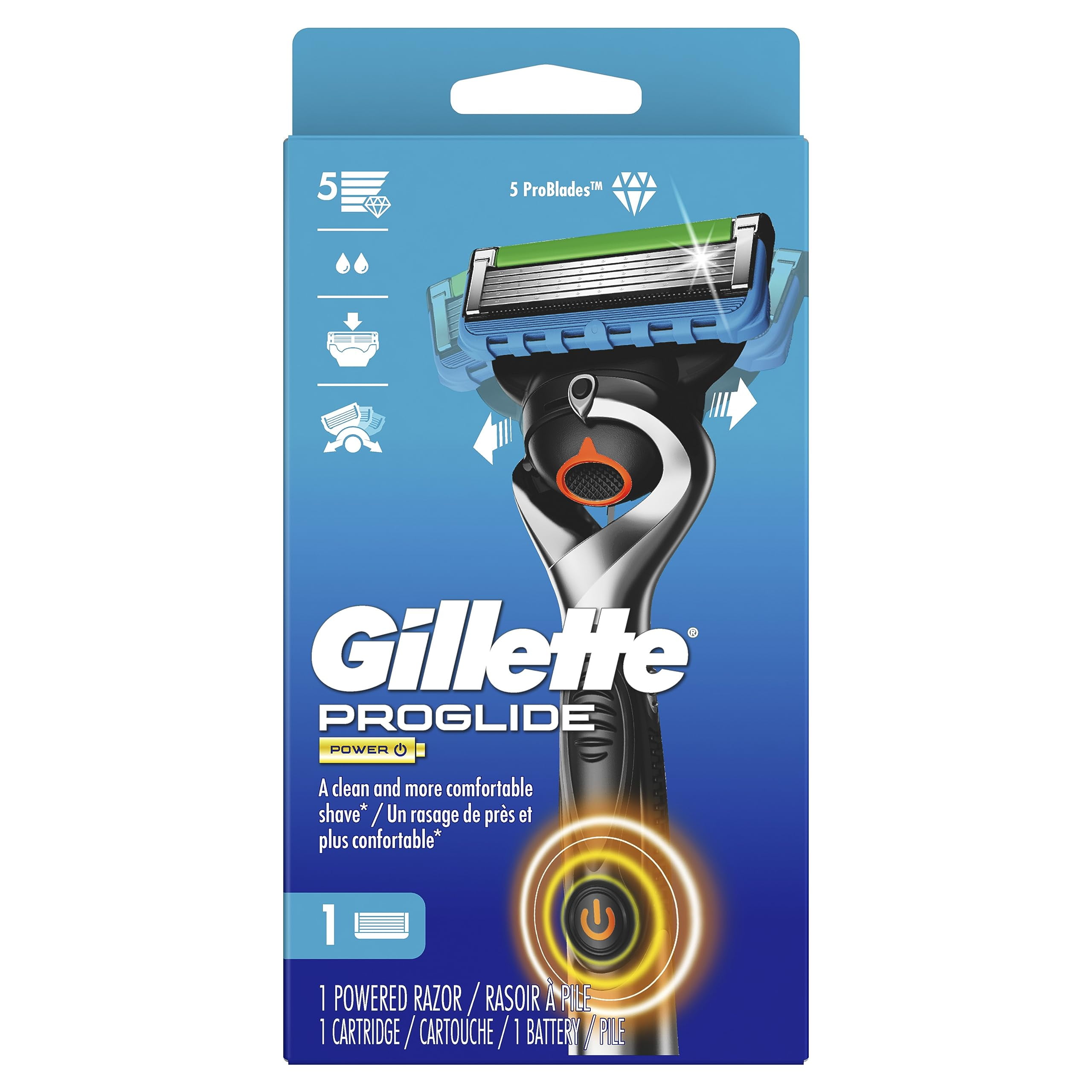 Razor Gillette ProGlide Power para hombre con 1 mango y 1 cuchilla ...