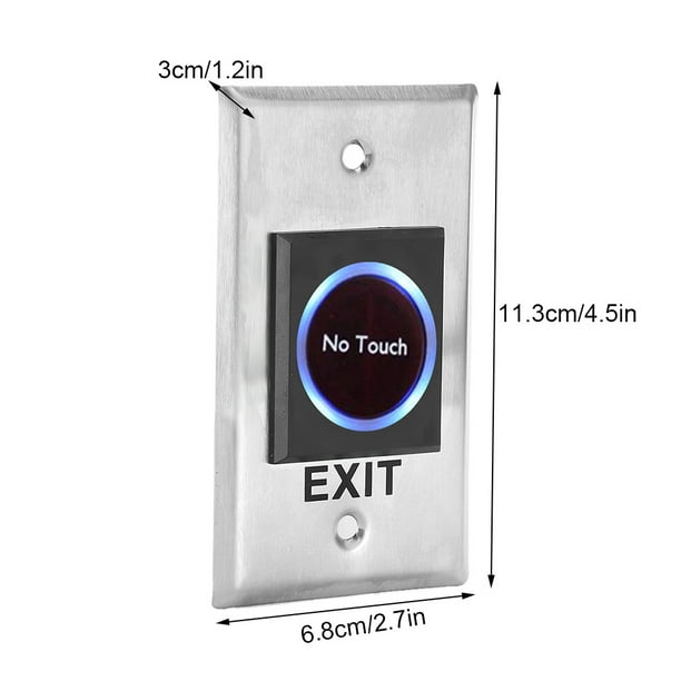 Sensor Switch, 2 LED Colors Indication Exit Button Switch Touch-Free Plexiglass Touch With ...