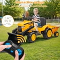12V Kids Ride-On Tractor w/ Trailer, Bulldozer, Music, Headlights ...