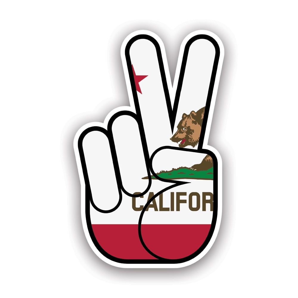 California State Shaped Peace Sign Sticker Decal - Self Adhesive Vinyl ...