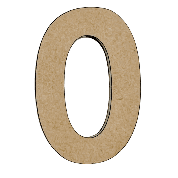 5" Tall MDF Wood Number 0 | 1/8" Thick | Wood Craft Letter | American ...