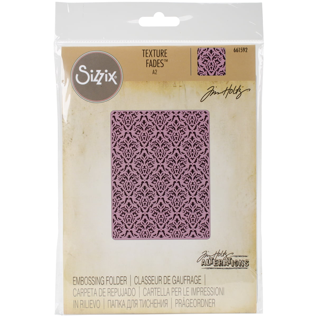 Sizzix Texture Fades A2 Embossing Folder-Damask By Tim Holtz - Walmart.com