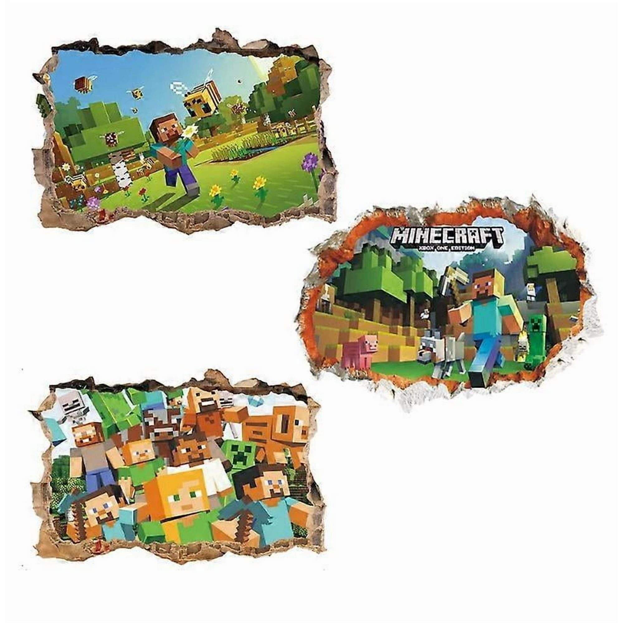 Click here for Hot Sales 3pcs Minecraft Wall Stickers 3d Smash Wa... prices