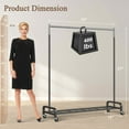 JOZ Commercial Grade 400 lbs Heavy Duty Rolling Clothes Rack, Portable ...