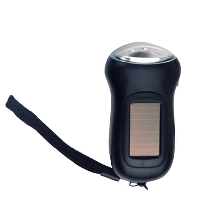 OUTAD Mini Flashlight Solar Charged Hand Crank Torch Strong Light ...