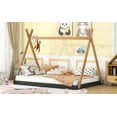 Full Size Tent Floor Bed Frame, Floor Bed Frame, Wood Bed with Triangle ...