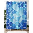 Blue Mosaic Shower Curtain, Modern Abstract Crimson Tiles Geometric Art ...