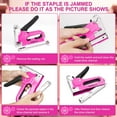 THINKWORK 3-in-1 Pink Heavy Duty Staple Gun, 900 Staples, Adjustable ...