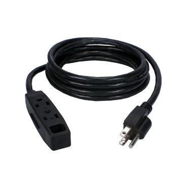 QVS 3-Pack 3-Outlet 3-Prong 10ft Power Extension Cord - Walmart.com