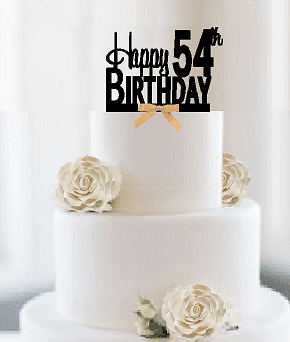 Item#054CTGR - Happy 54th Birthday Elegant Cake Decoration Topper with ...