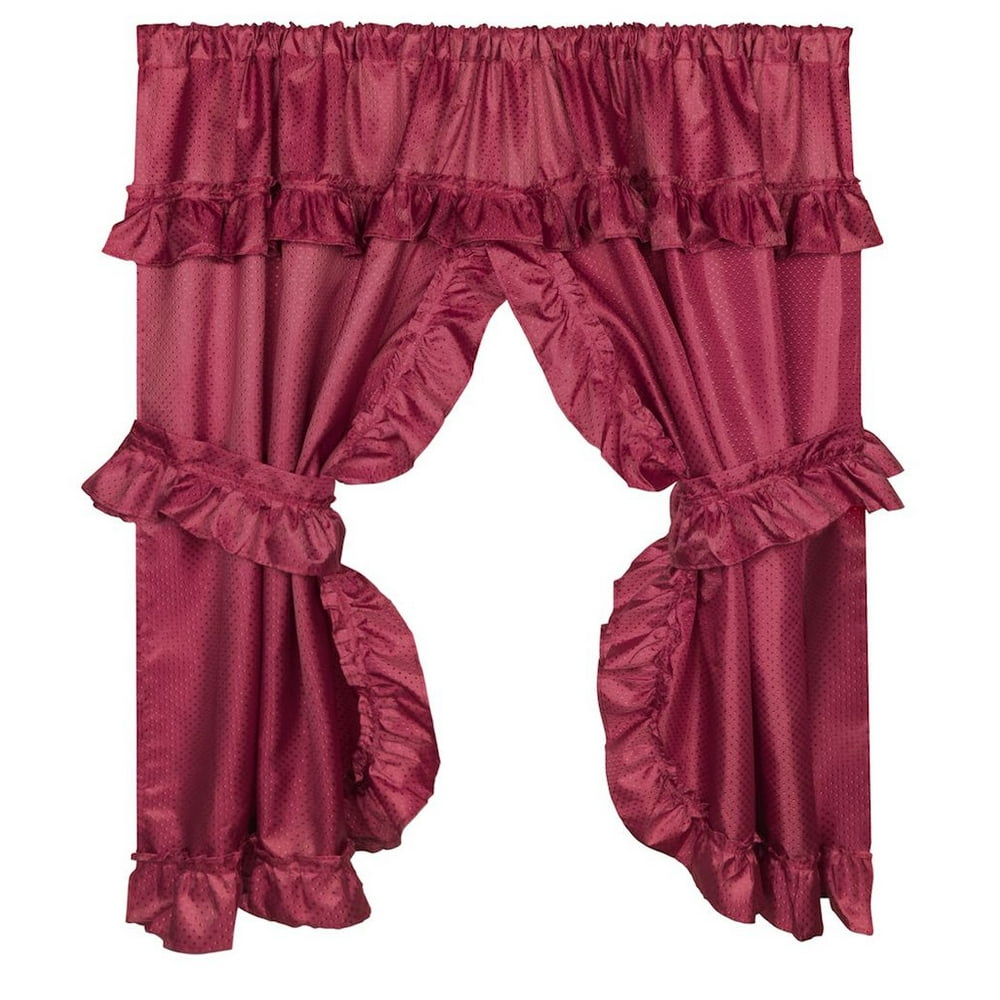 GoodGram Lauren Complete 5 Piece Attached Window Curtains & Valance Set ...