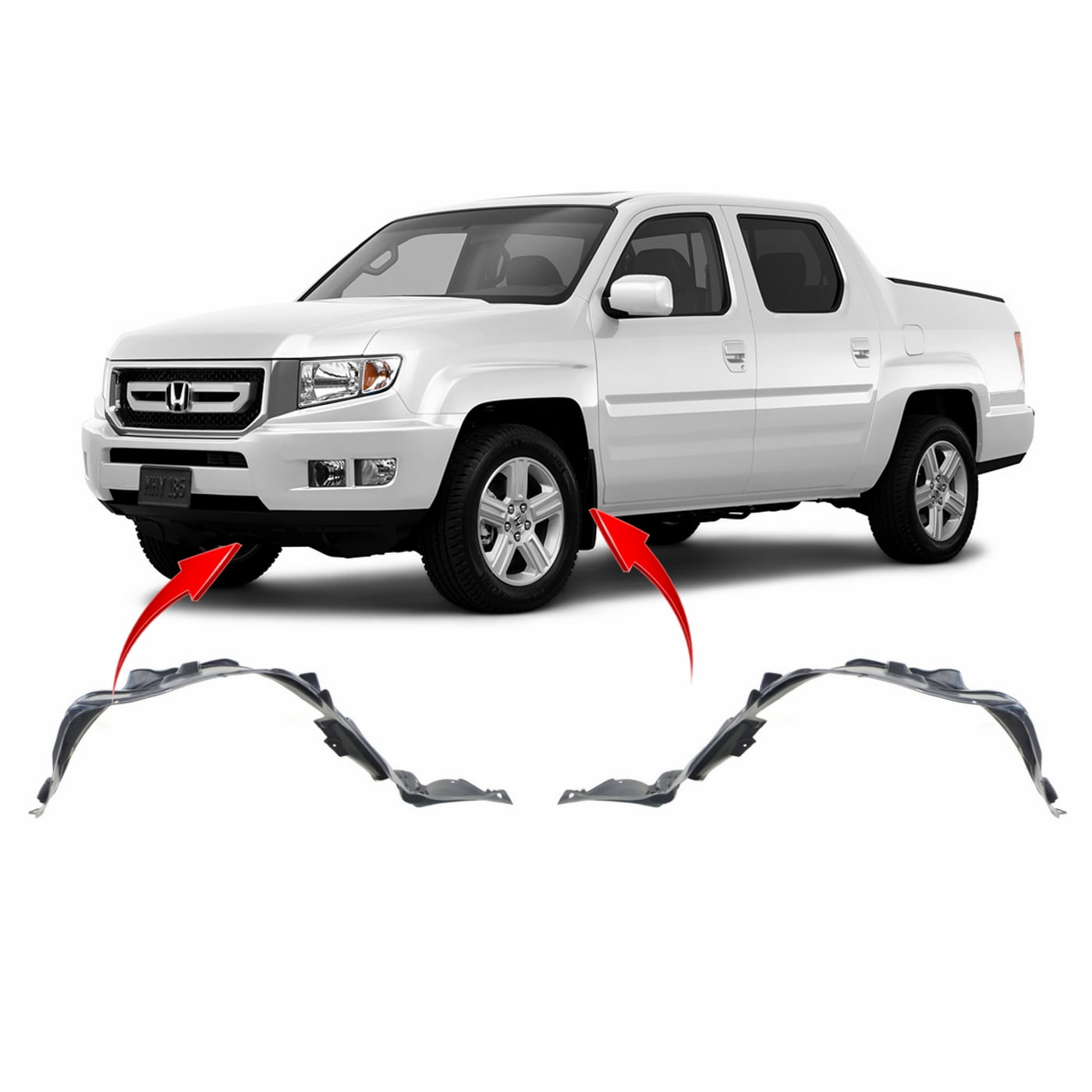 Set of 2 Fender Liners for Honda Ridgeline 2006-2011 HO1248125 ...