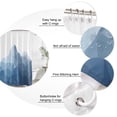 Blue Abstract Mountain Bathroom Shower Curtains with 12 Hooks ...