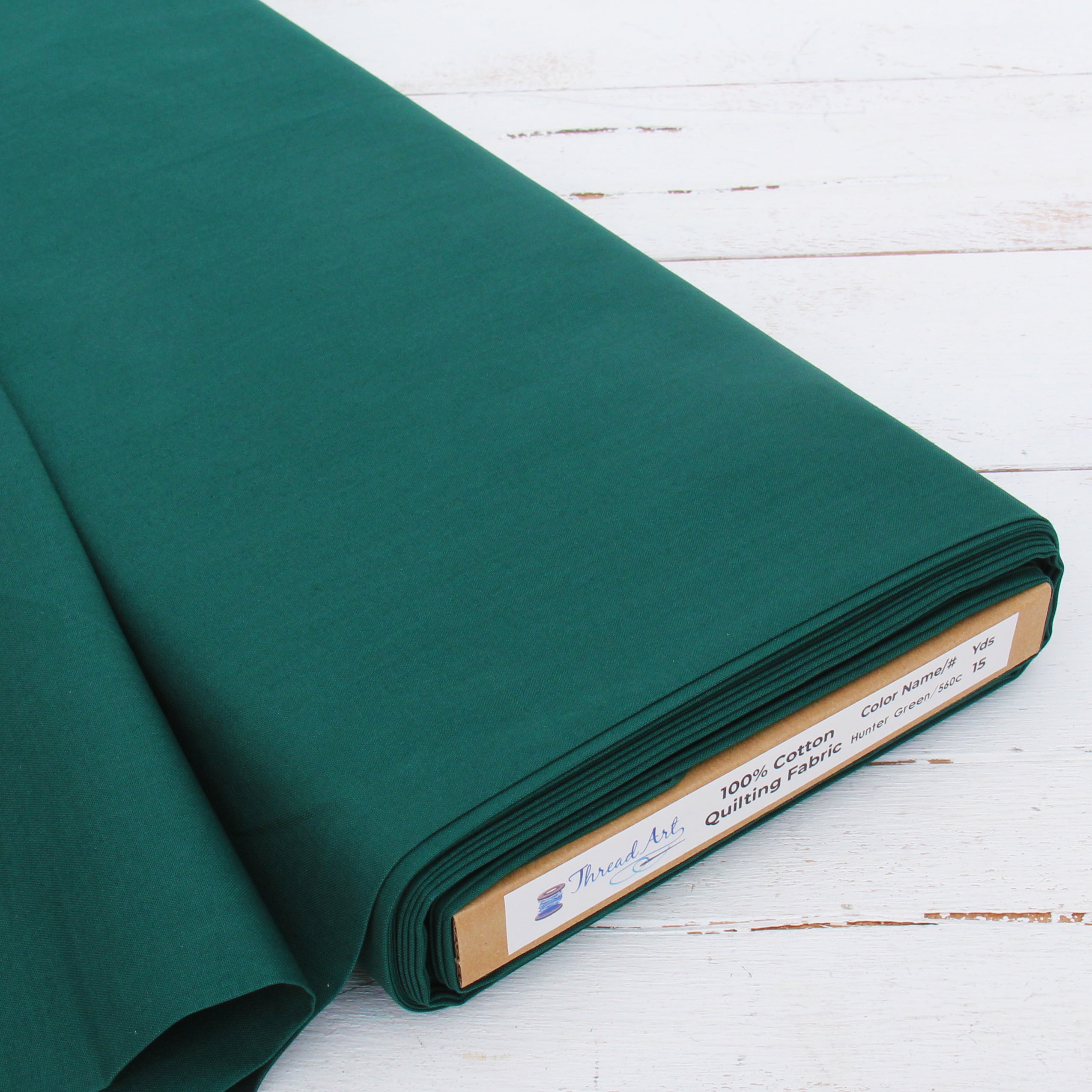 10 Yard Cut ThreadArt Premium Cotton Quilting Fabric - Hunter Green ...