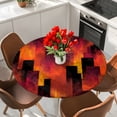 Abstract Vertical Blocks Round Tablecloth 55-60 Inch Round Fitted Table ...