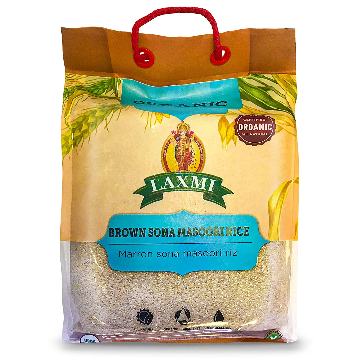 LAXMI Organic Sona Masoori Rice (Brown Rice) - 10lb - Walmart.com