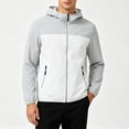 StSilkitty Mens Long Sleeve Jacket Color Block Full Zip Workout Hooded ...