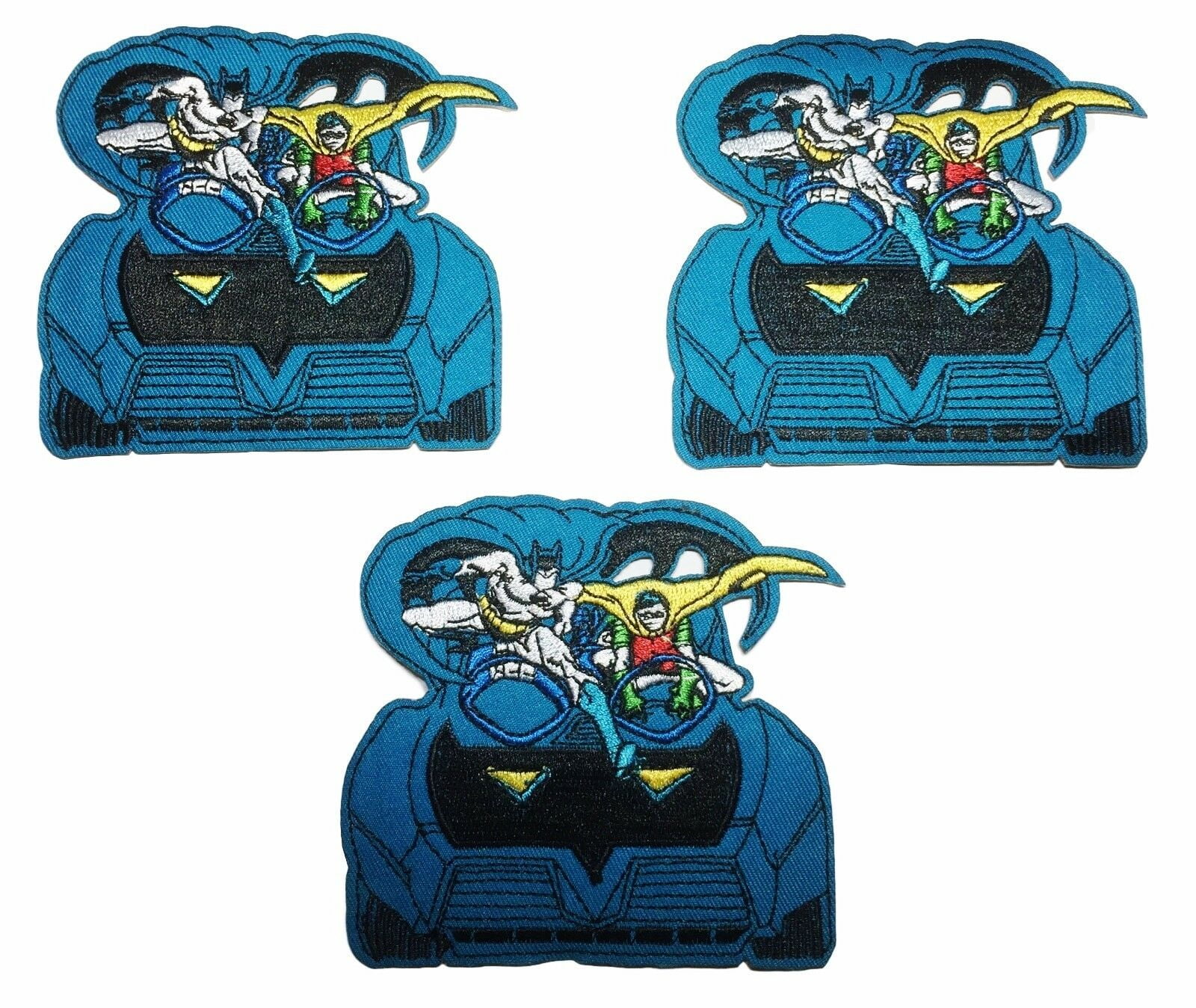 DC Comics Batman & Robin in Batmobile Embroidered Patch Set of 3 ...