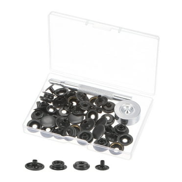 VEGCOO 120 Pcs Snap Fasteners Kit, 4 Color Snap Button Kits Metal Snaps ...