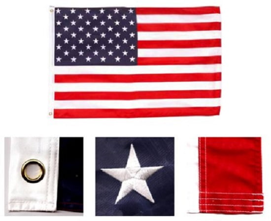 American Flag 3x5 Embroidered Sewn Stripes USA United States Banner US ...