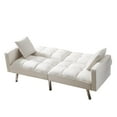 BSHTI Modern Velvet Futon Sofa Bed,Upholstered Tufted Convertible Sofa ...