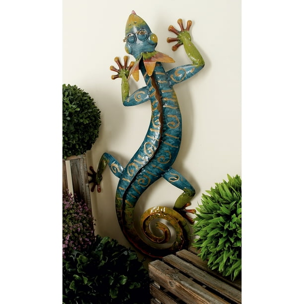 DecMode Multi Colored Metal Indoor Outdoor Lizard Wall Decor - Walmart.com