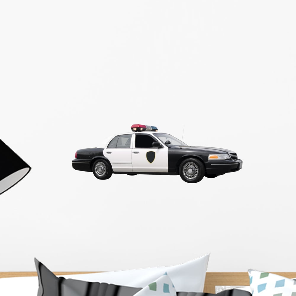 Police Car White Wall Decal Sticker, Wallmonkeys Peel & Stick Vinyl ...