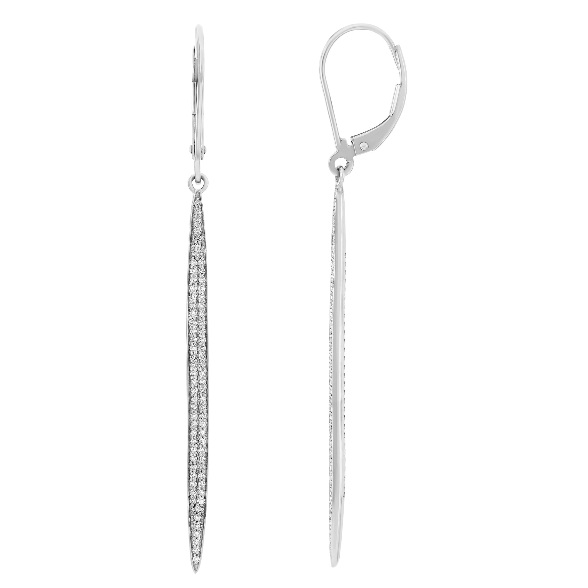 14KT Gold and Diamond Stiletto Dangle Fashion Earrings - Walmart.com