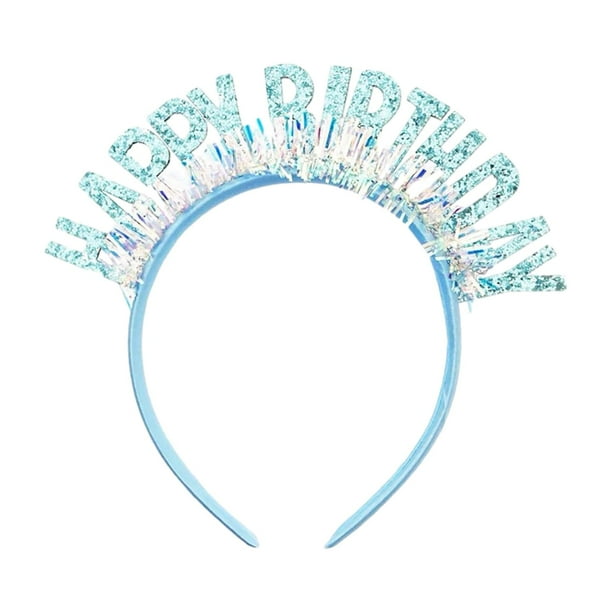 AMLESO Happy Birthday Headband Glitter Birthday Tiara for Party Holiday ...