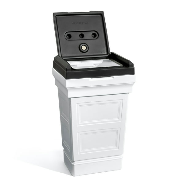 Step2 Atherton Classic White Outdoor Patio Garbage Container - Walmart.com
