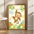 Affixzi Monkey Hanging Poster, Modern Cream and Brown Green, Unframed ...