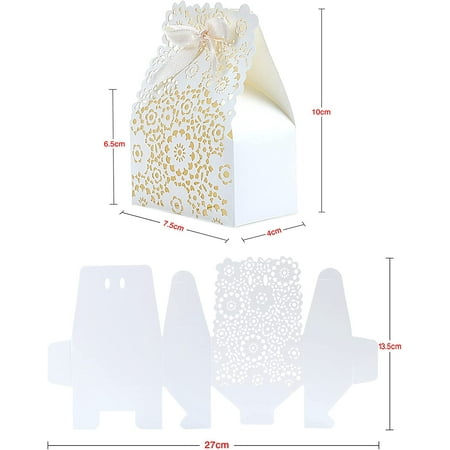 Hollow Paper Candy Box Floral Pattern Wedding Favor Boxes 30pcs ...