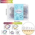 1 Box 250Pcs 5 Styles 304 Stainless Steel Open Jump Rings Round Rainbow ...